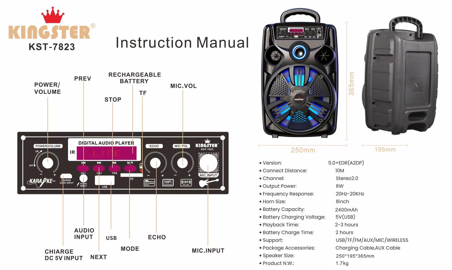 KST-7823 Speaker - Kingster